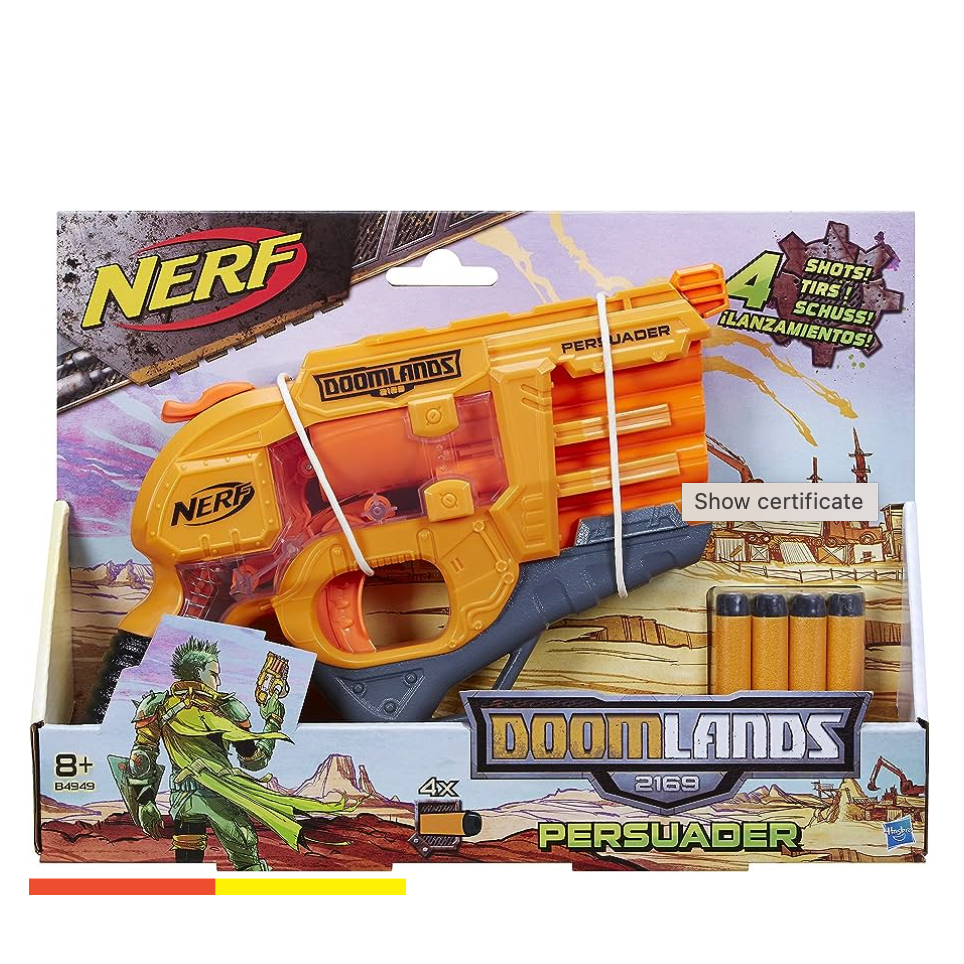 NERF PERSUADER DOOMLAND BLASTER WITH HAMMER ACTION (B4949) | Shopee ...