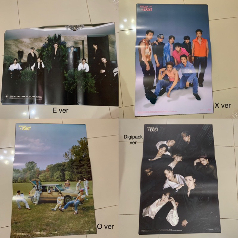 EXO - The 7th Album [EXIST] official album poster ( folded ) | Shopee ...
