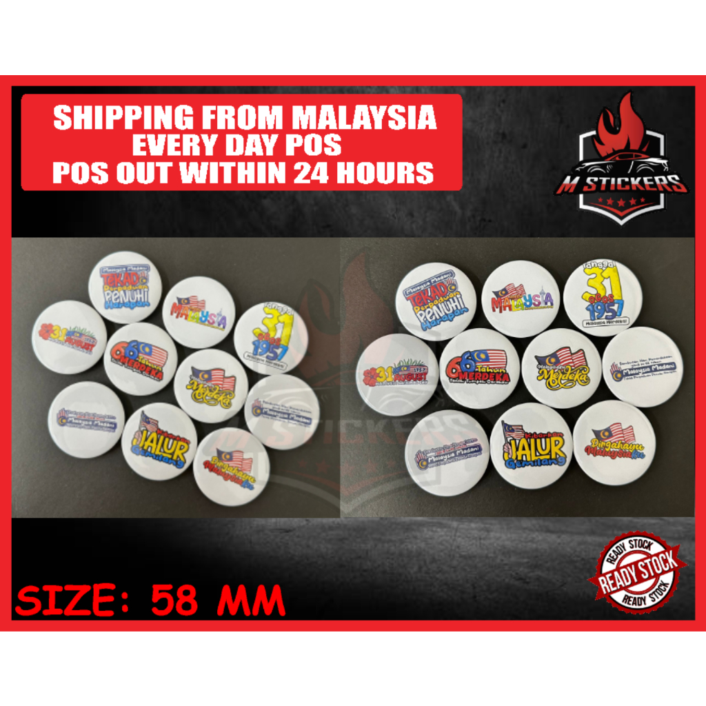 SELAMAT HARI MERDEKA BUTTON BADGE sempena merdeka new design | Shopee ...