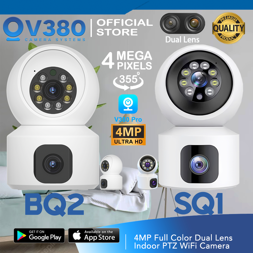 CCTV V380 BQ2 SQ1 4MP Ultra HD | Wireless Indoor Dual Lens CCTV ...