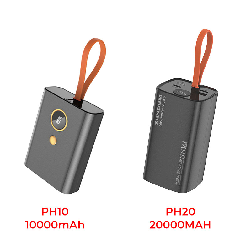 PH10/PH20 22.5W+PD20W Mini Built-In Type-C Cable 10000mah/20000mah ...