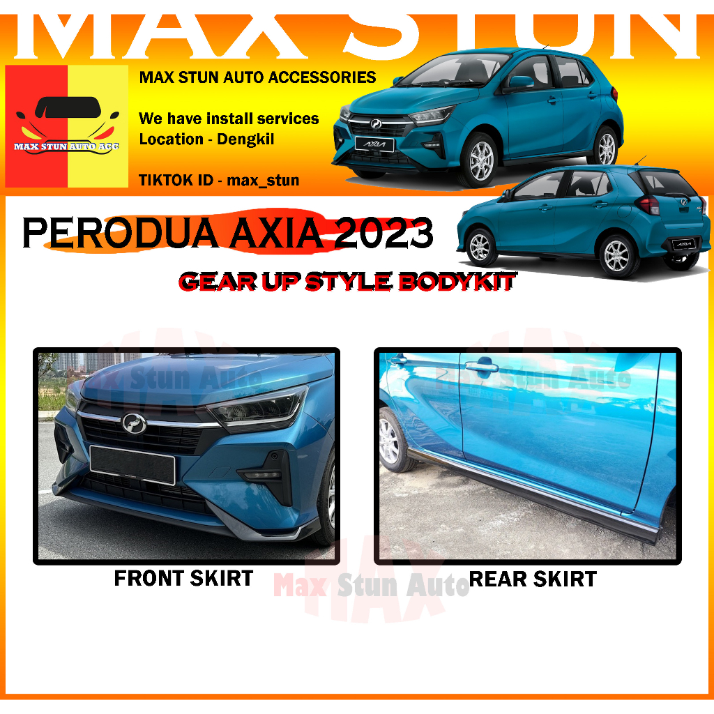 PERODUA AXIA 2023 GEAR UP FULLSET BODYKIT GU SKIRT LIP NEW AXIA BODY ...