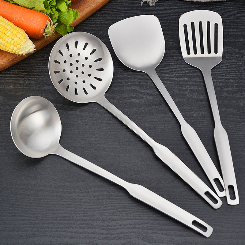 Premium SUS 304 Stainless Steel Kitchen Utensils Spatula Shovel Ladle ...
