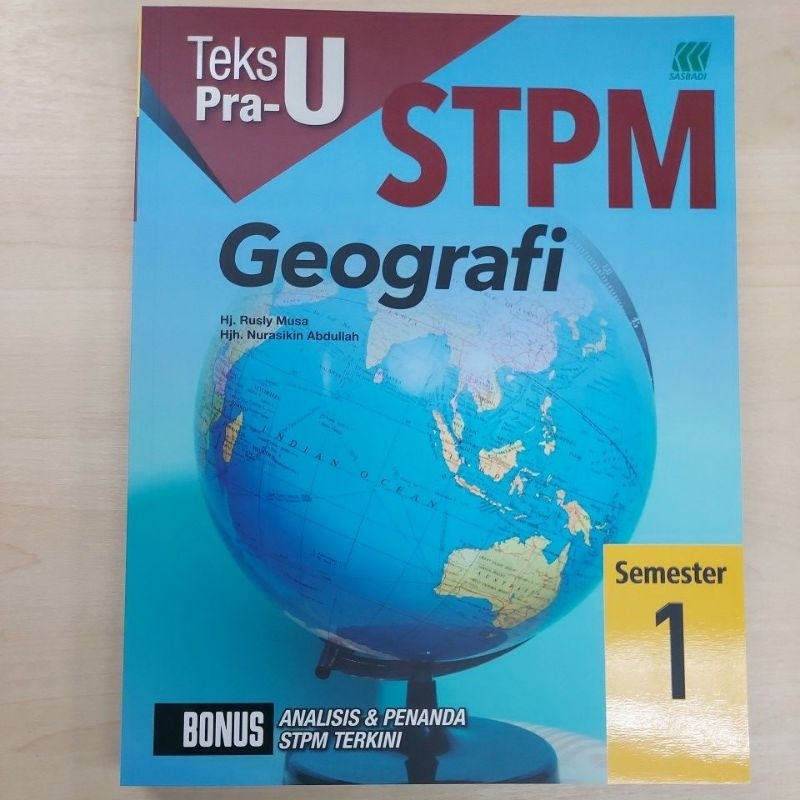 [Sasbadi] Pra-U Teks STPM - Geografi (Semester/Penggal 1) | Shopee Malaysia
