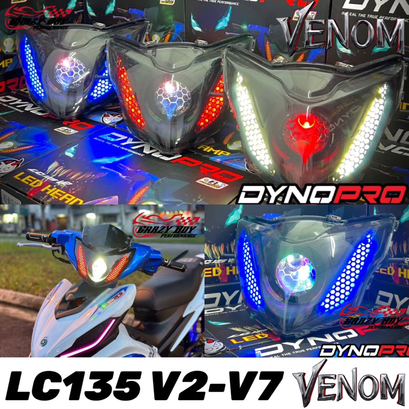 DYNOPRO VENOM LED HEAD LAMP LC135 V2/V3/V4/V5/V6/V7 PNP DYNO PRO LED ...
