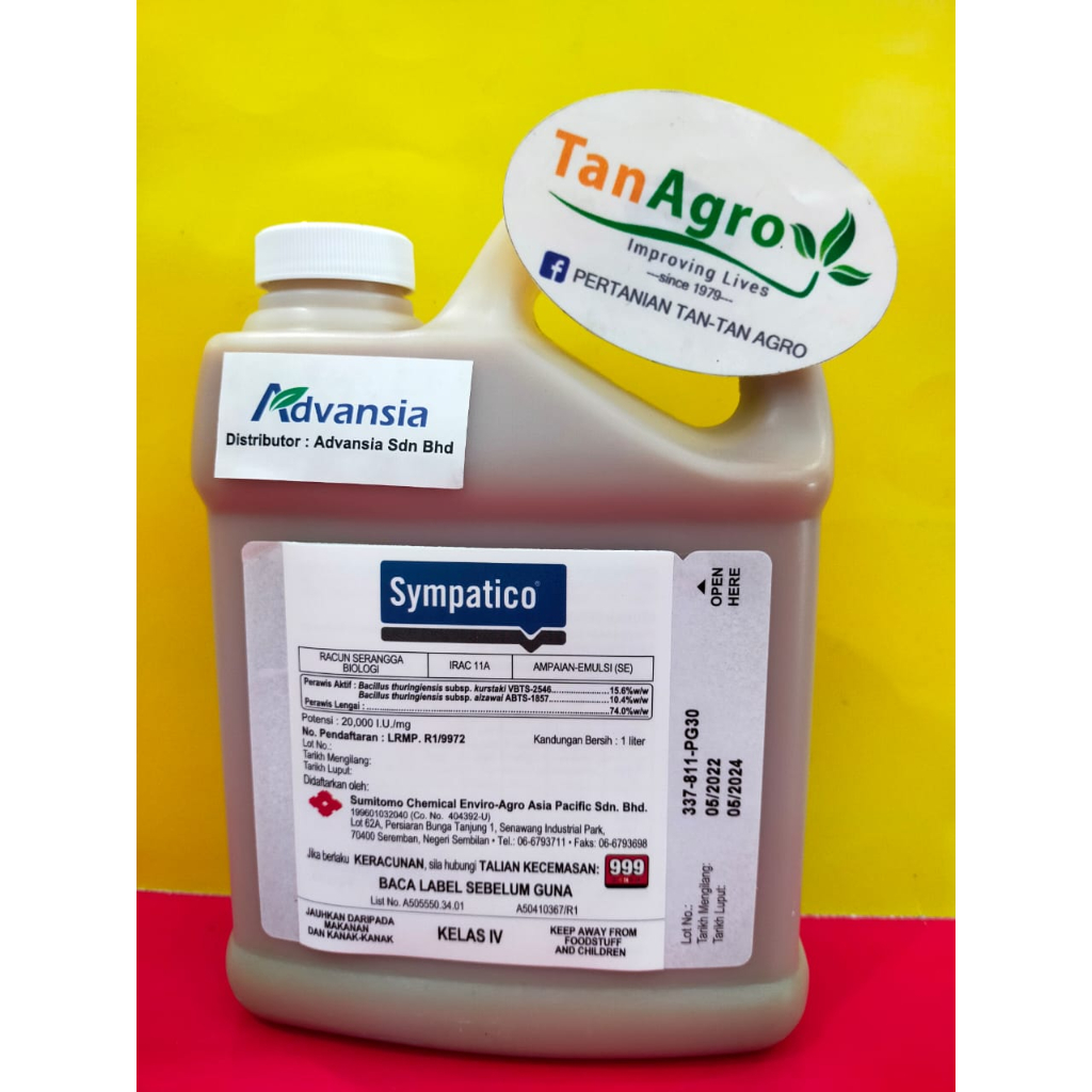 👉🏻ORIGINAL👈🏻 Insecticide Advansia Sympatico Bacillus Thuringiensis 1L ...