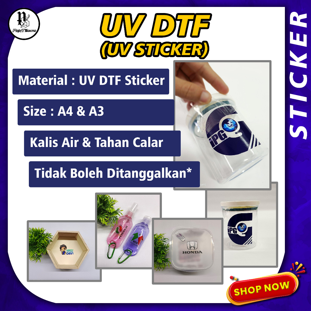 UV TRANSFER STICKER DTF PRINTING SERVICE UNTUK CENDERAMATA KEGUNAAN ...