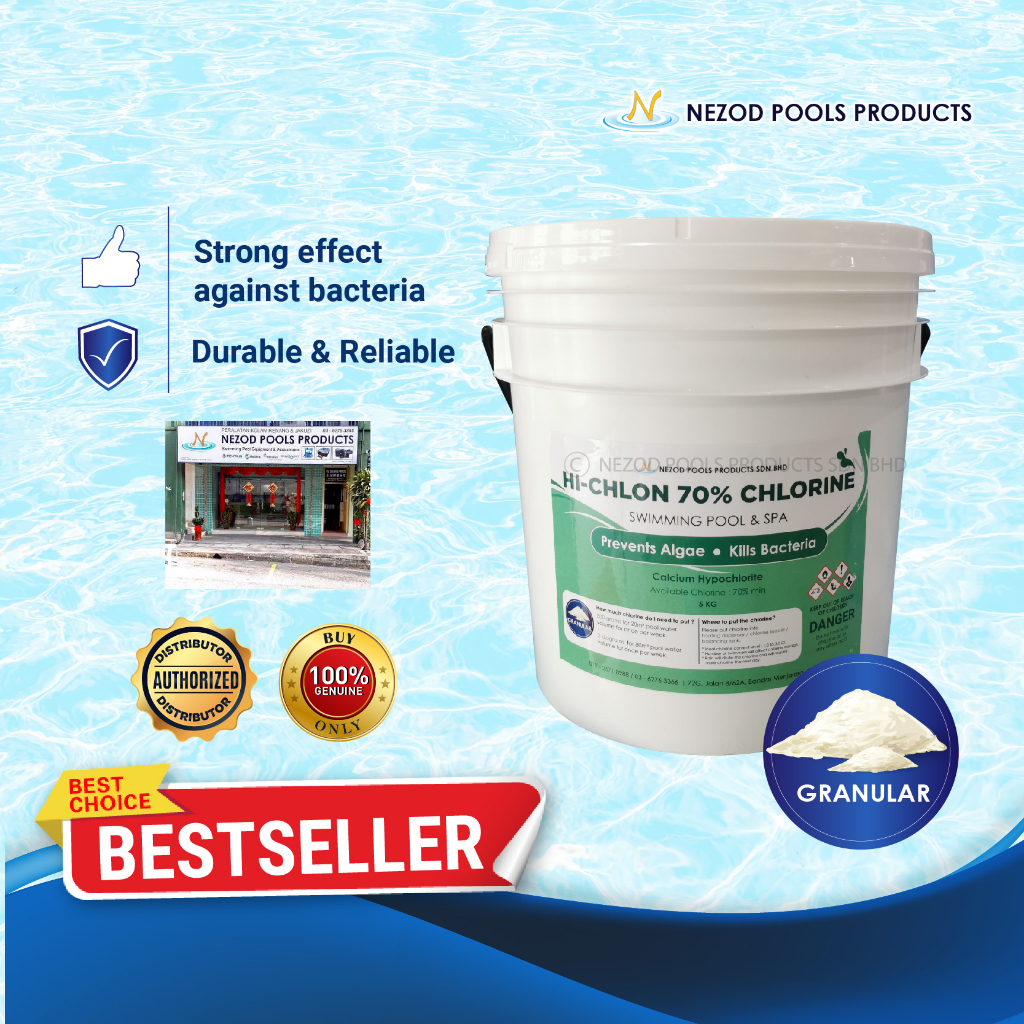 CHLORINE 70% GRANULAR JAPAN CALCIUM HYPROCHLORITE - KLORIN - 5KG ...