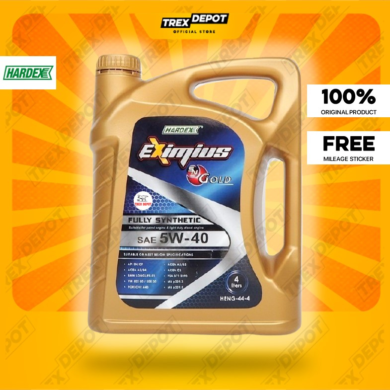 HARDEX Eximius Gold Fully Synthetic Engine Oil 5W40 (4L) | Shopee Malaysia