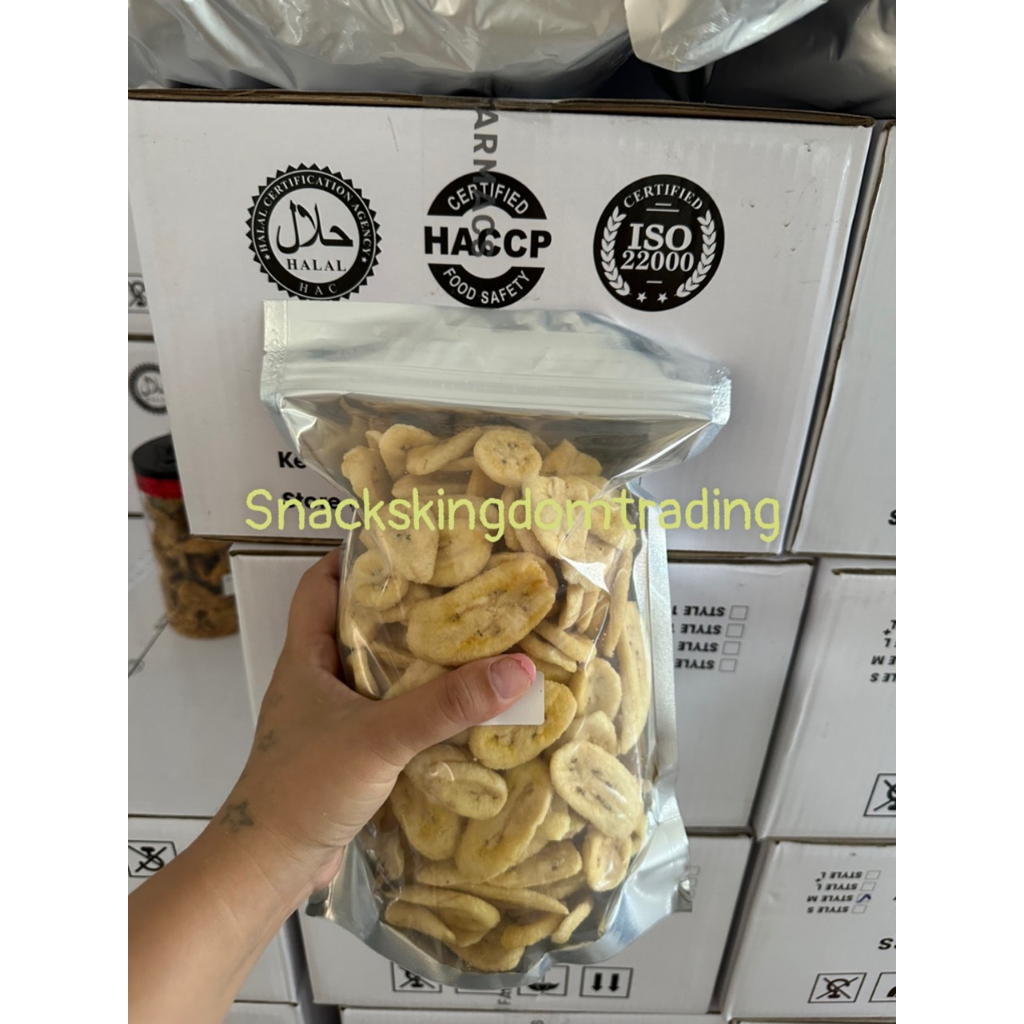Ready stock.Pengeringan porselin pisang bag 500gr.Banana Slices Freeze ...