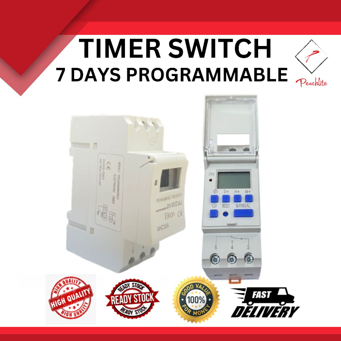 Din Rail Timer Switch AHC30A Electronic Weekly 7 Days Programmable ...