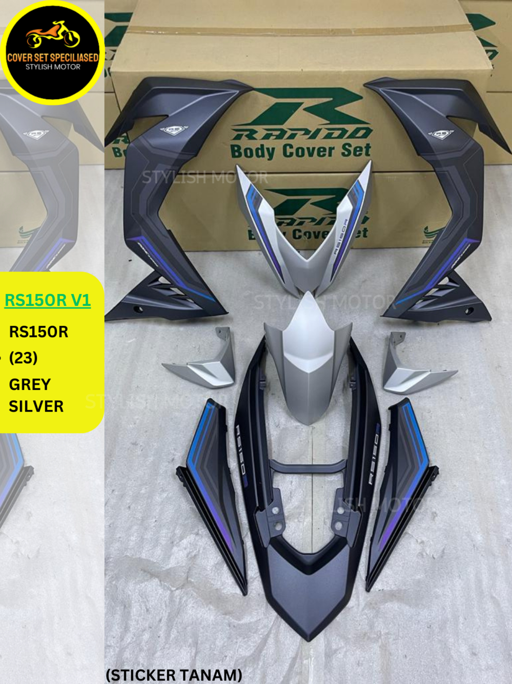 (STICKER TANAM/AIRBRUSH) RAPIDO COVER SET HONDA RS150 RS150R V1 (23 ...