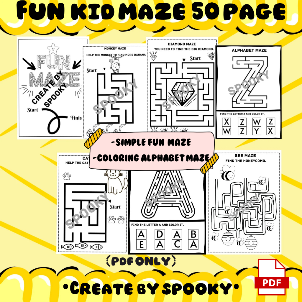 [PDF] Printable Fun Kid Activity Maze worksheet for preschool ...