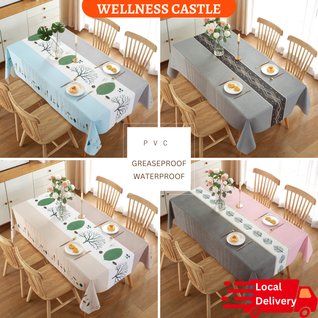[RTD] PVC Tablecloth Dining Table Waterproof Oilproof Elegant ...