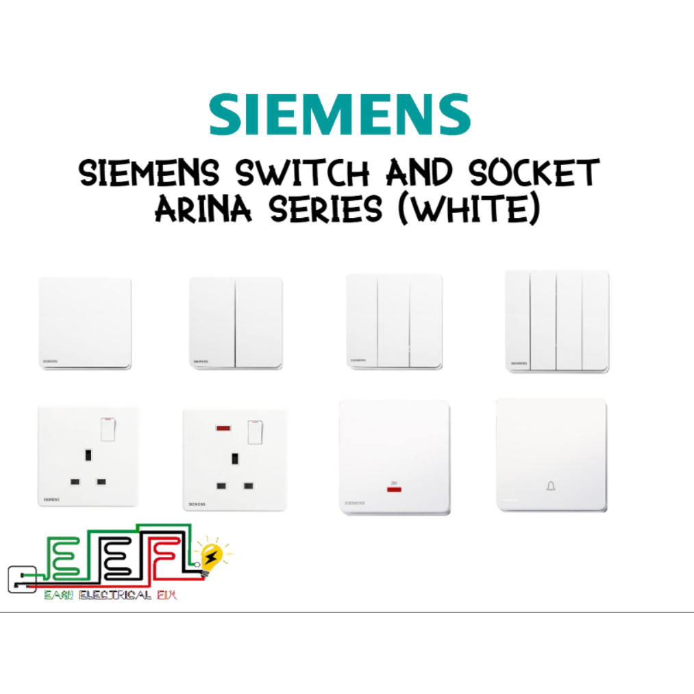 Siemens Switches And Socket Arina Series (White) | Shopee Malaysia