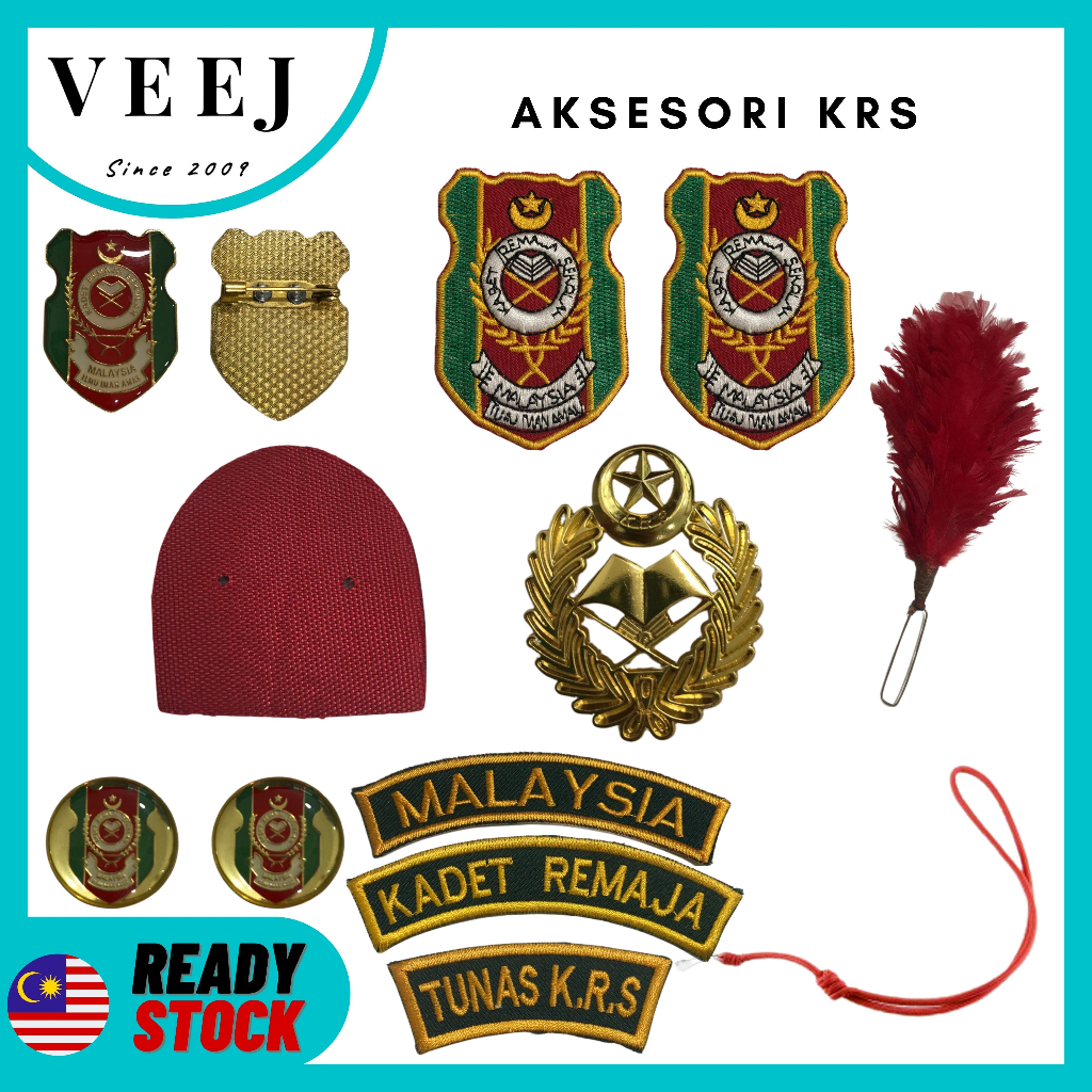 KRS KADET REMAJA SEKOLAH | COLLAR PIN | POCKET PIN | LAPIK MERAH ...