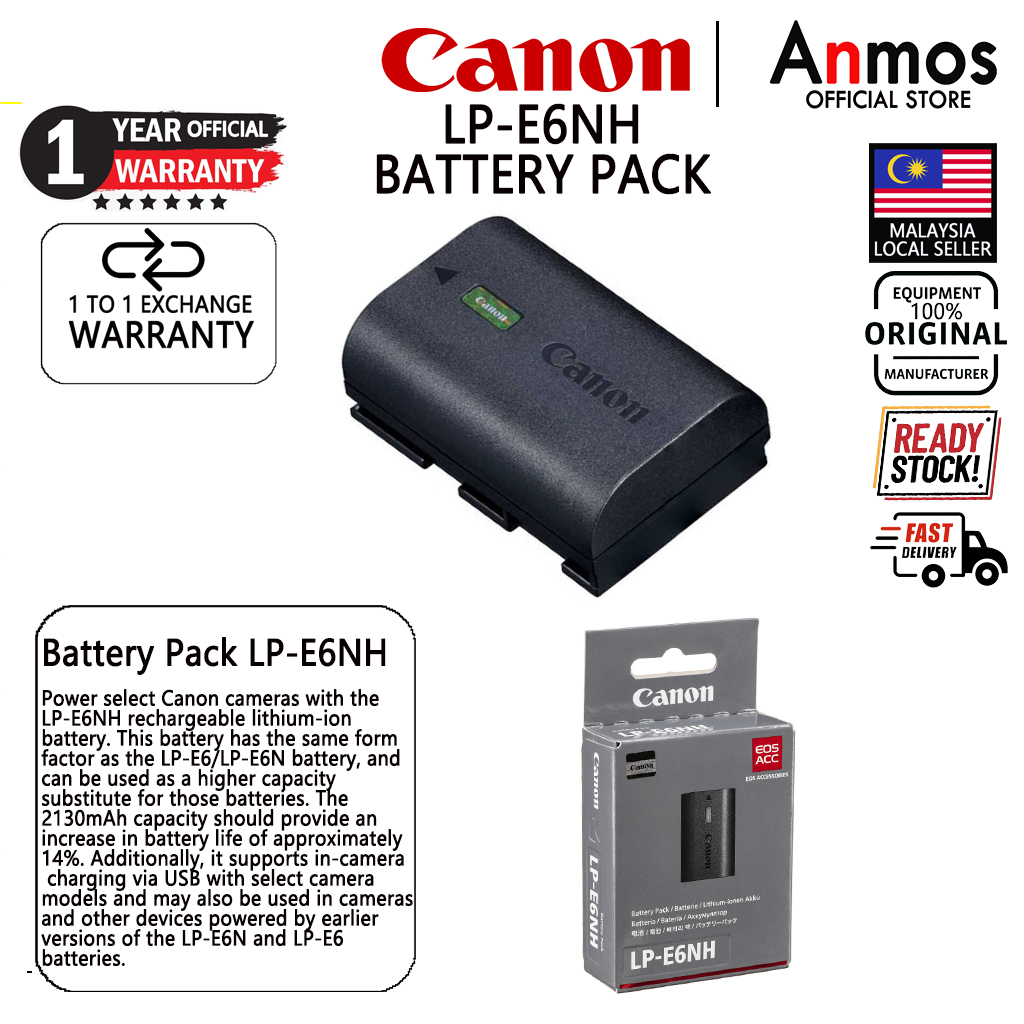 ( Ready Stock ) Canon LP-E6NH Lithium-Ion Battery For EOS R5 R5MARK II ...