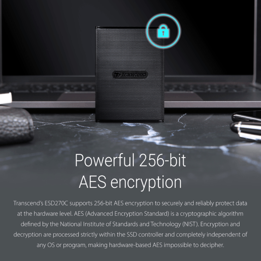 Transcend ESD270C Portable SSD 3D NAND Type-C (250GB/500GB/1TB/2TB ...