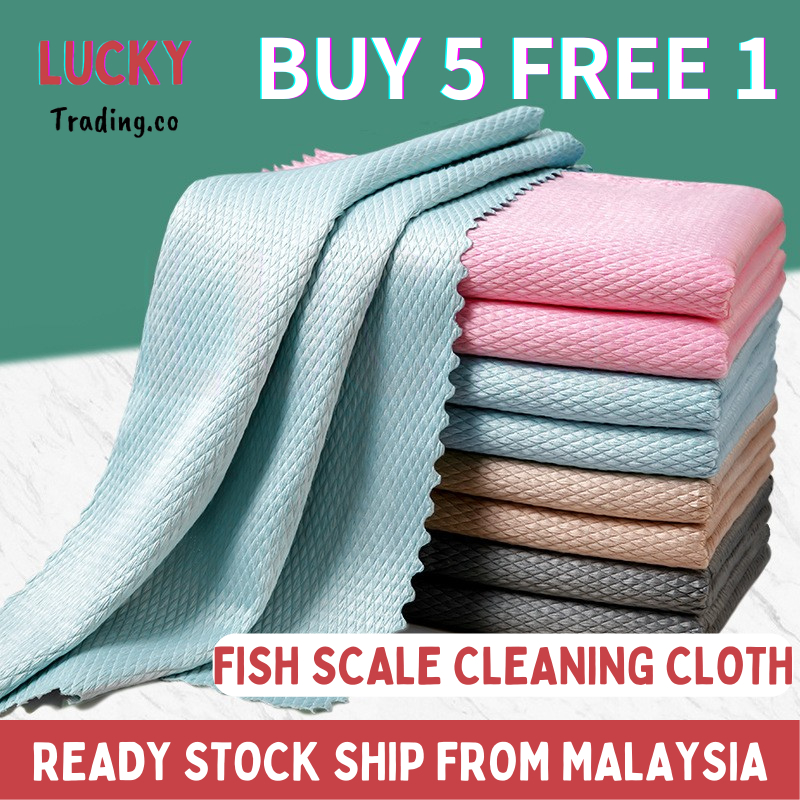 BUY 5 FREE 1 Fish Scale Cleaning Cloth Fish Scale Rag Clean Cloth Glass ...