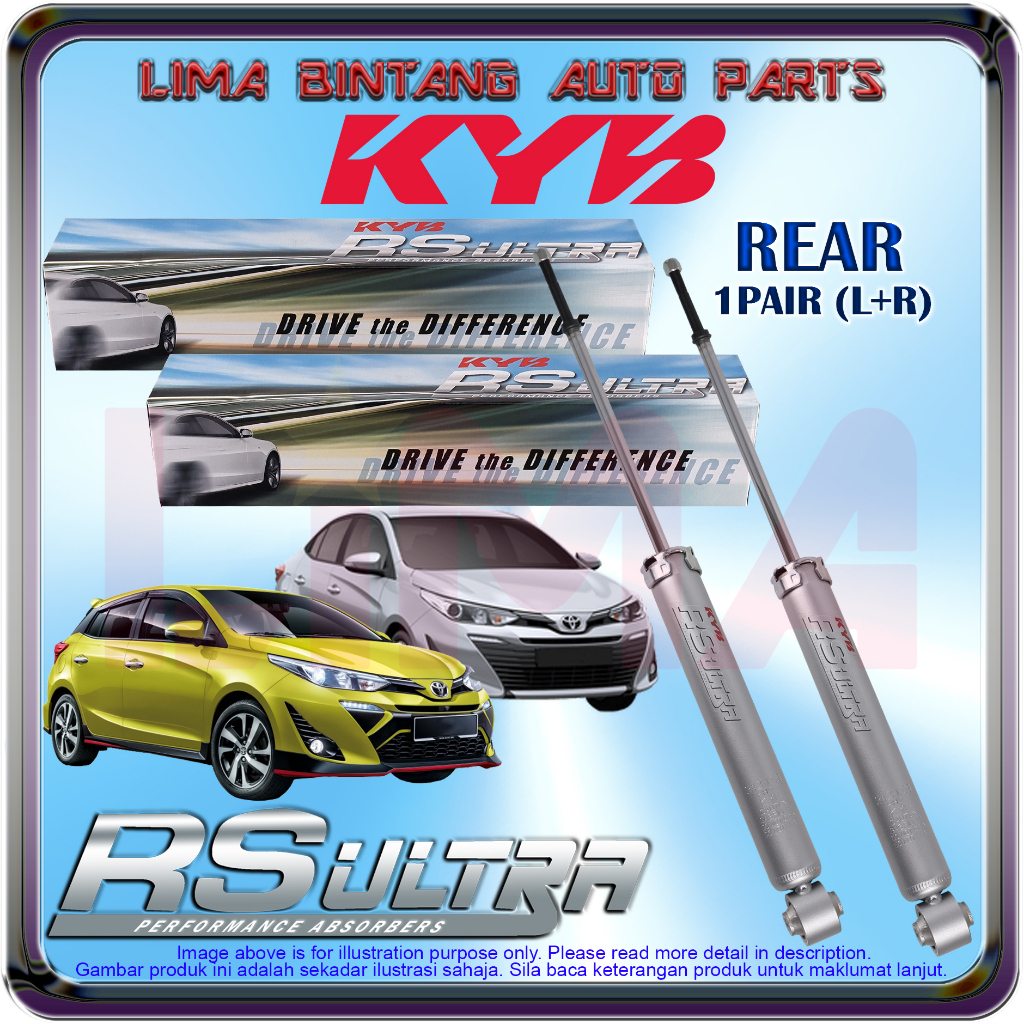 Toyota Vios NCP151 , Yaris NSP151 Rear Shock Absorber Heavy Duty RS ULTRA KAYABA KYB 2019-2023 ...