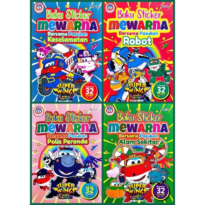 PRASEKOLAH - BUKU STICKER MEWARNA BERSAMA PASUKAN SUPER WINGS WORLD ...