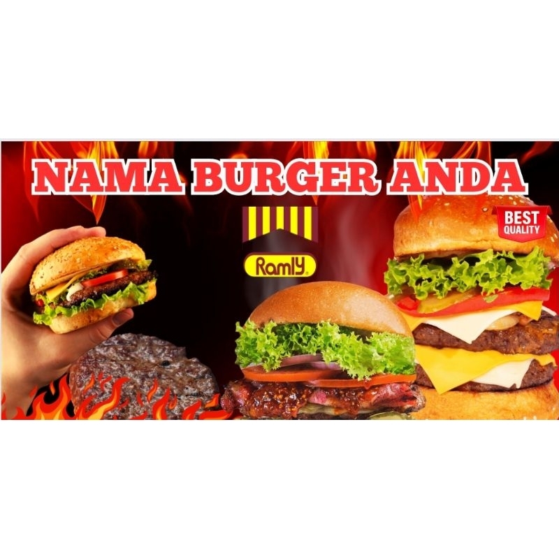 stiker water proof ramly burger menu burger saiz 2kaki x 4 kaki custom ...