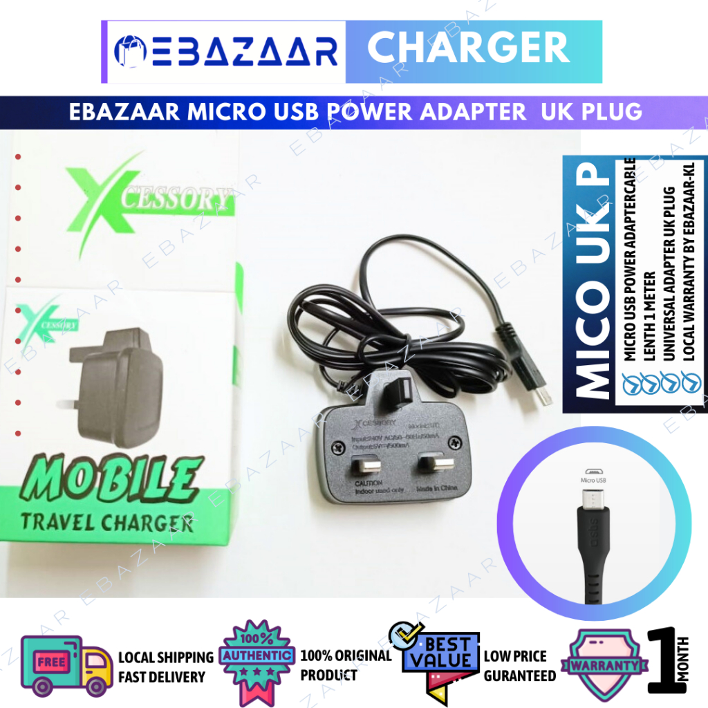 Ebazaar Universal Mobile Charger Micro USB Power Adapter 5 Volt ...