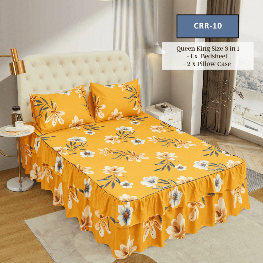 3 in 1 Cadar Ropol Beropol Patchwork Pengantin Set Puteri Bedskirt ...