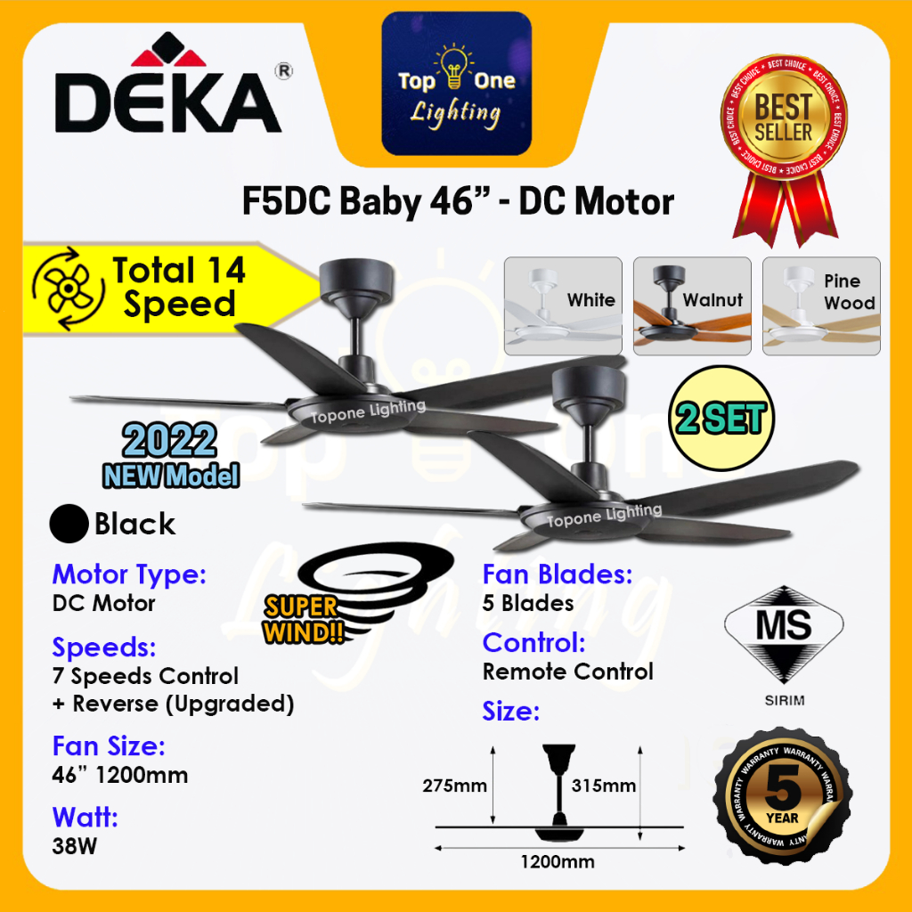 Deka Kronos Ceiling Fan (46/56 Inch) DC Motor 14-Speed (7-Foward+7 ...