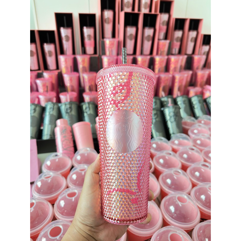 (FREE SHIPPING) Blackpink x Starbucks Studded Pink Jiso pick (comes ...