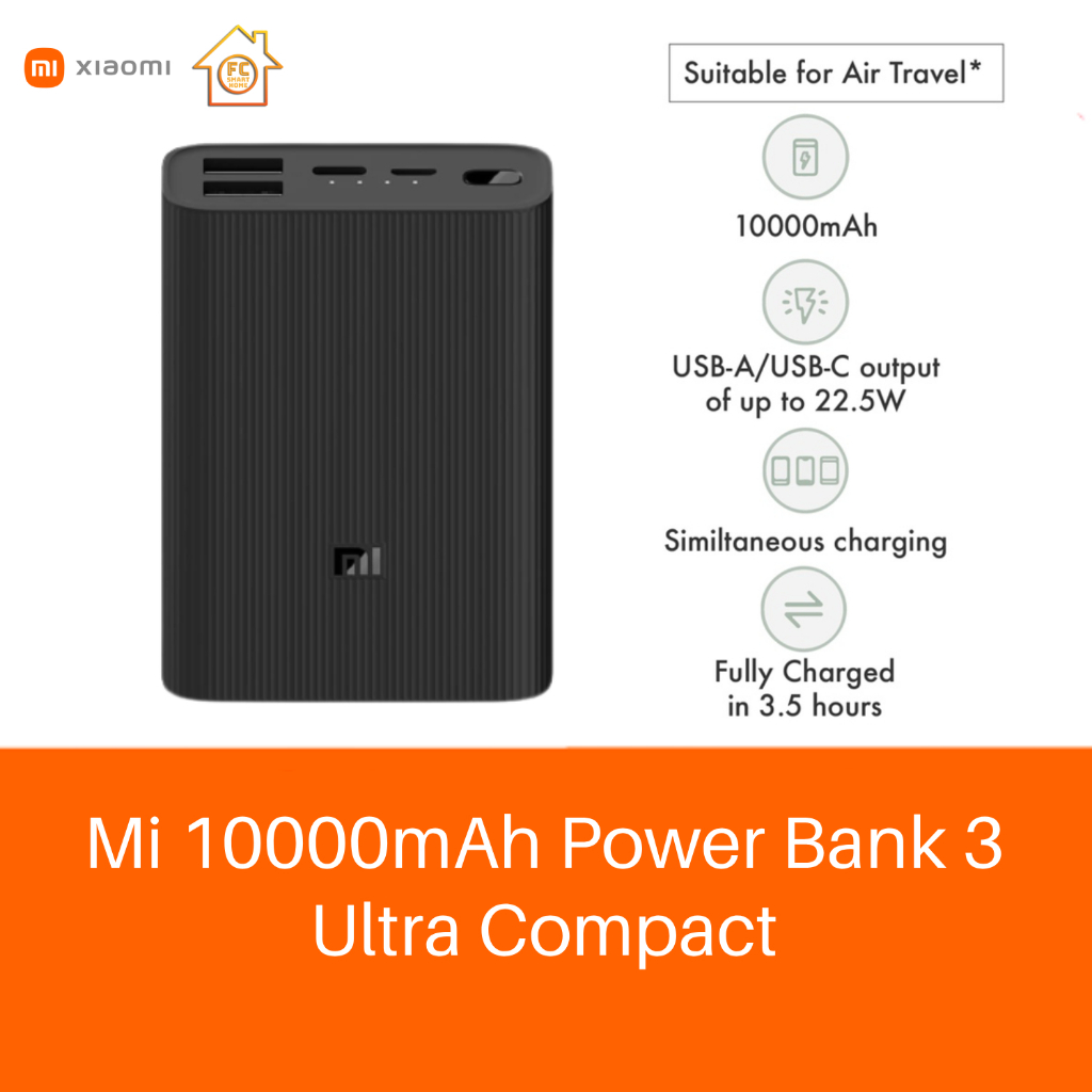 Xiaomi Mi 10000mAh Power Bank 3 Ultra Compact | Shopee Malaysia