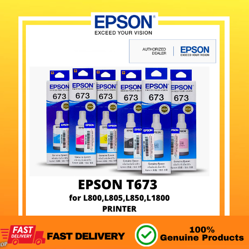 EPSON ORIGINAL T673 REFILL INK SERIES L800/L805/L850/L1800 | Shopee ...