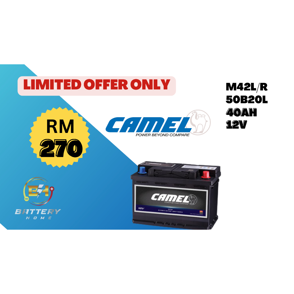 Car Battery Bateri Kereta CAMEL EFB M42L | 65B20L | Car Battery Perodua ...