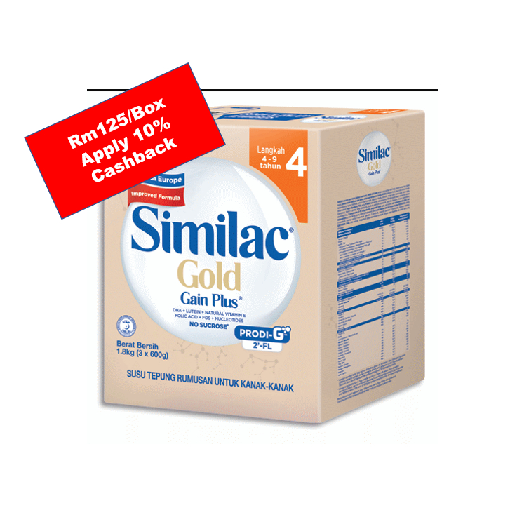 Similac Gain Kid Gold Step 4 (1.8kg) (Perfect Box Condition) | Shopee ...