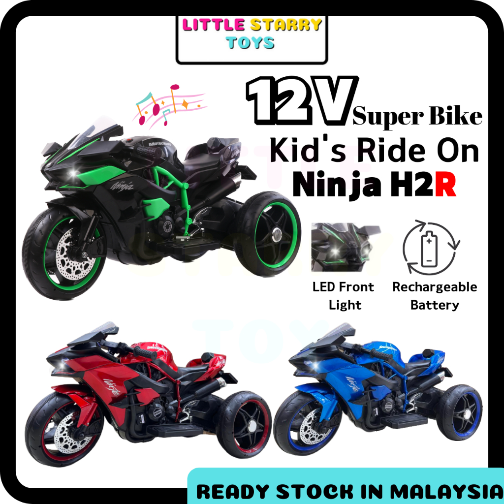 Ready Stock !! Children Kids Electric Ninja H2R Kawasaki Scooter ...