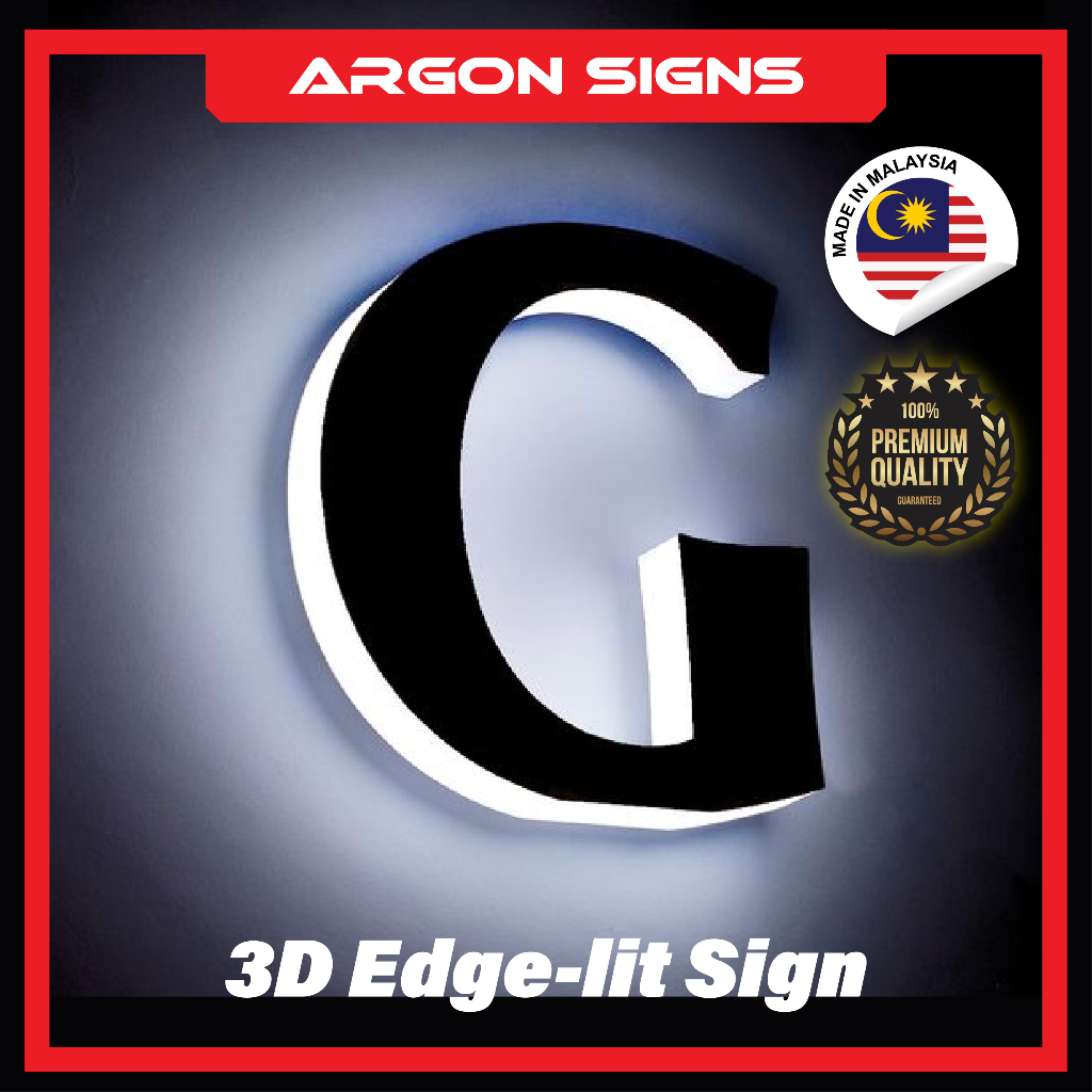 Custom Edge-lit 3D signs | Illuminated sign letter | Indoor/outdoor ...