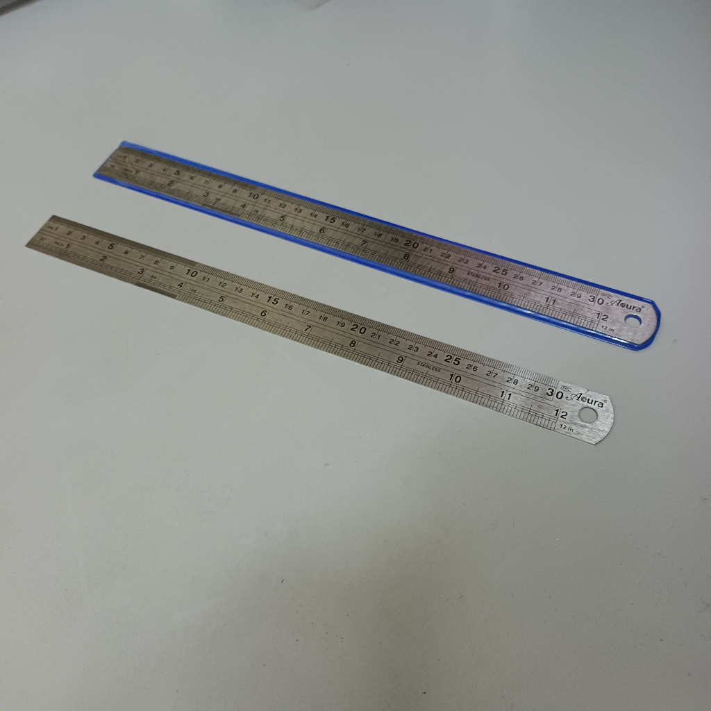 Stainless Steel Double Sided Ruler ( 30cm /12 Inch) Pembaris Besi ...