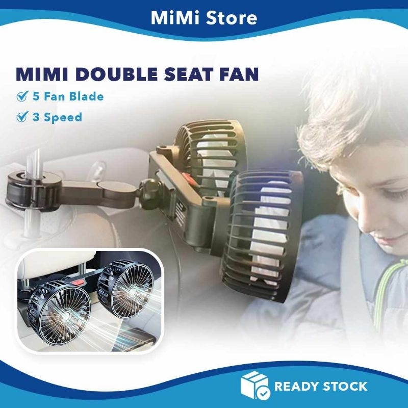 MiMi USB Car Fan Back Headrest Rear Seat Air Cooling Fan 3 speed Wind ...