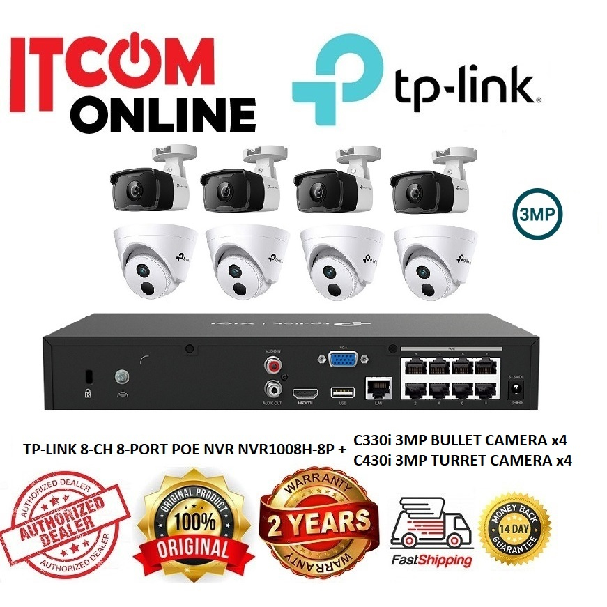 TP-LINK VIGI 4/8/16-CH WITH 2MP 3MP 4MP INDOOR OUTDOOR CCTV POE IP ...