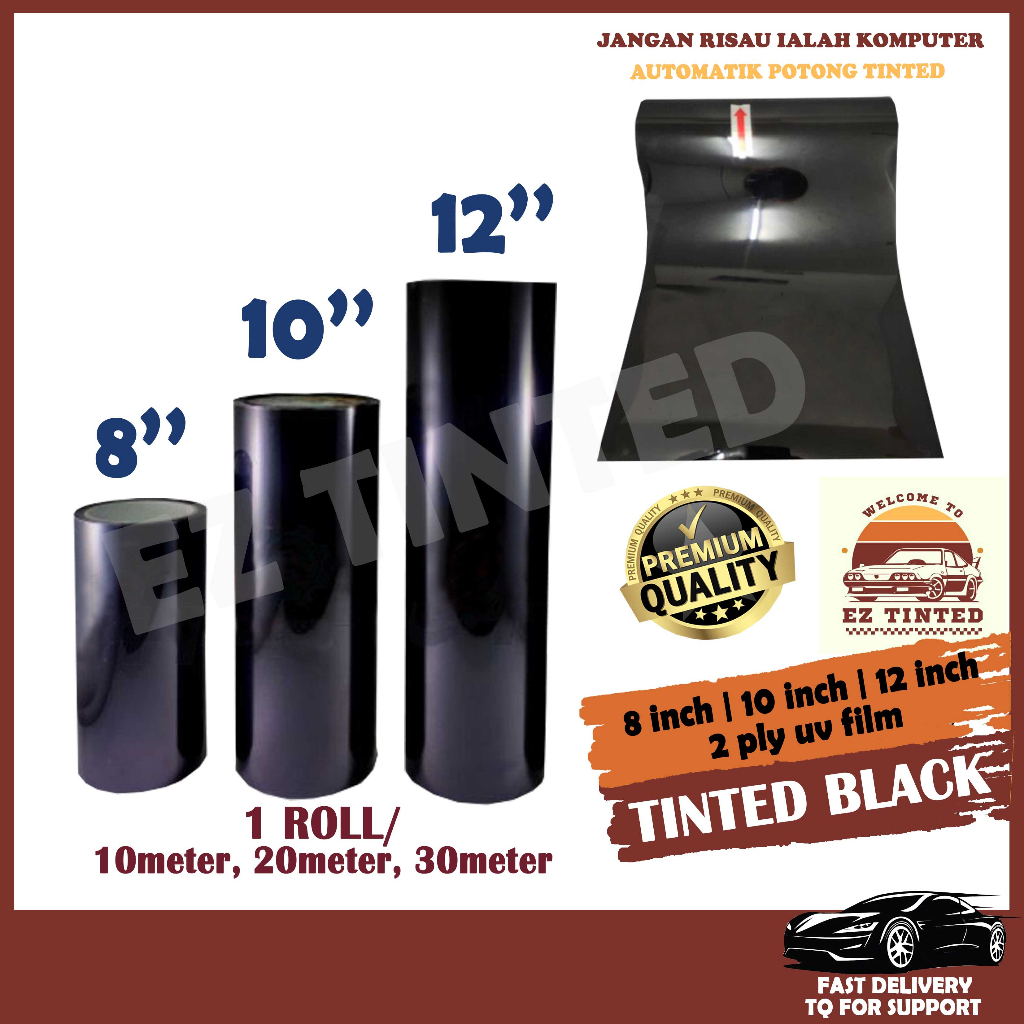 2Ply film_1Roll_8”,10”,12”,Automotive Film, Chip Dyed ,Tinted Black ...