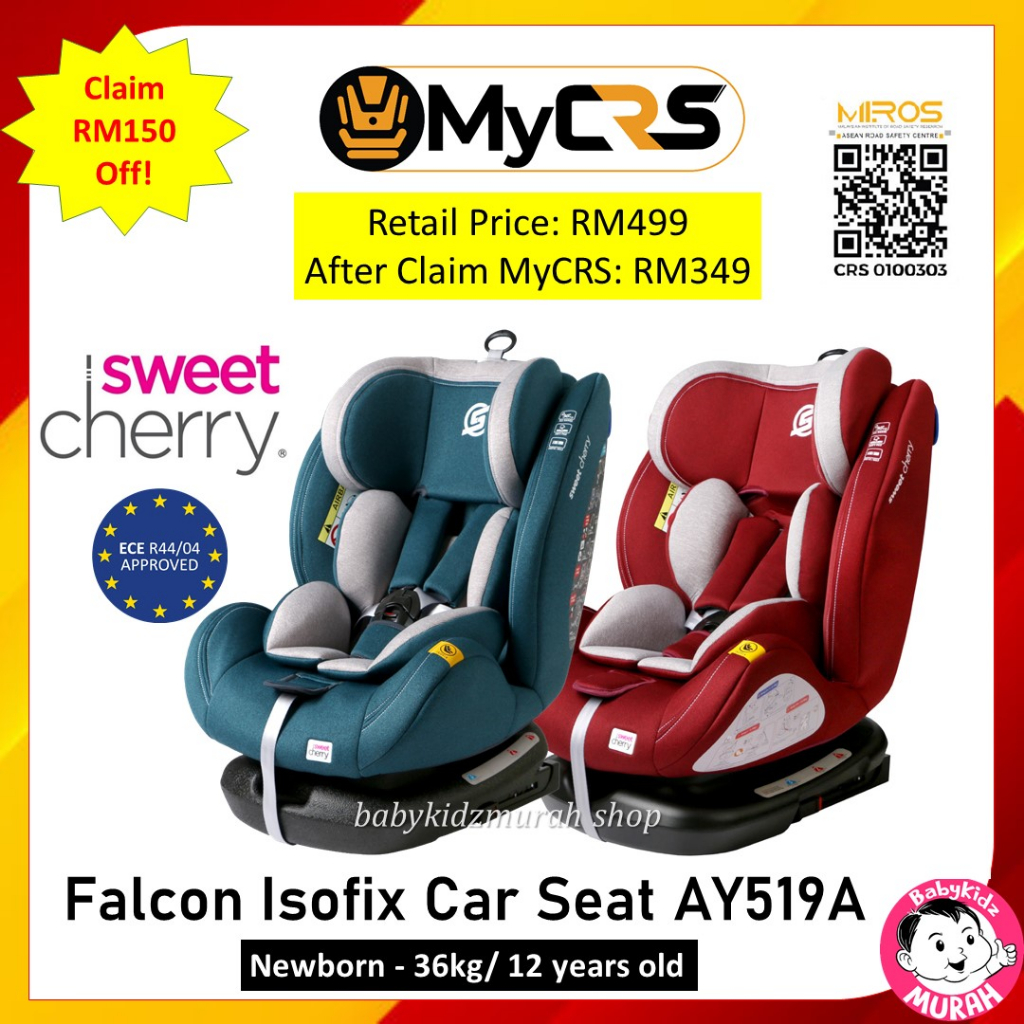 Falcon Sweet Cherry ISOFIX Car Seat Newborn~12years | ECE R44/04 ...