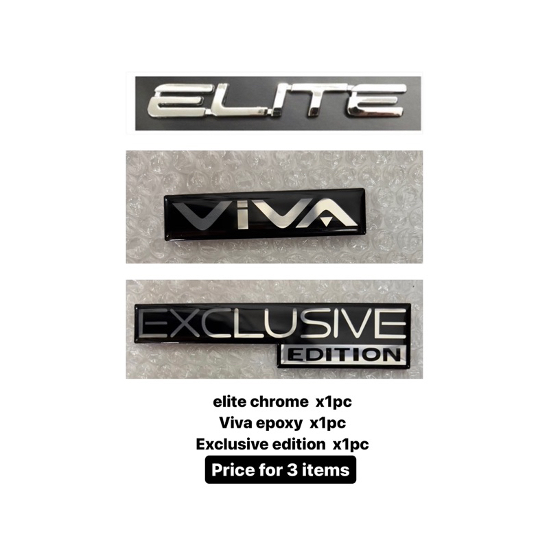 Emblem Perodua Viva Elite Chrome/Gold Viva Epoxy Exclusive Edition ...