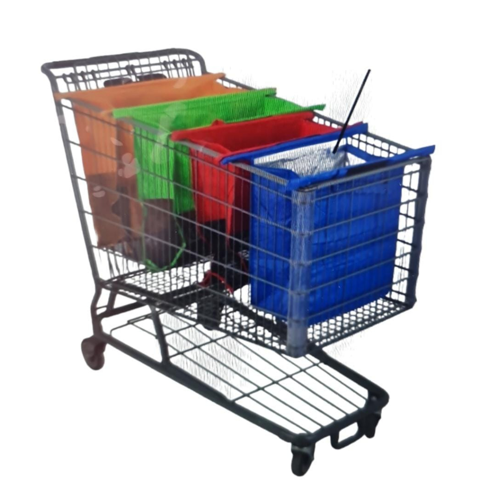 4 pcs set Trolley Cart Bag Troli Beg foldable insulated Separate ...