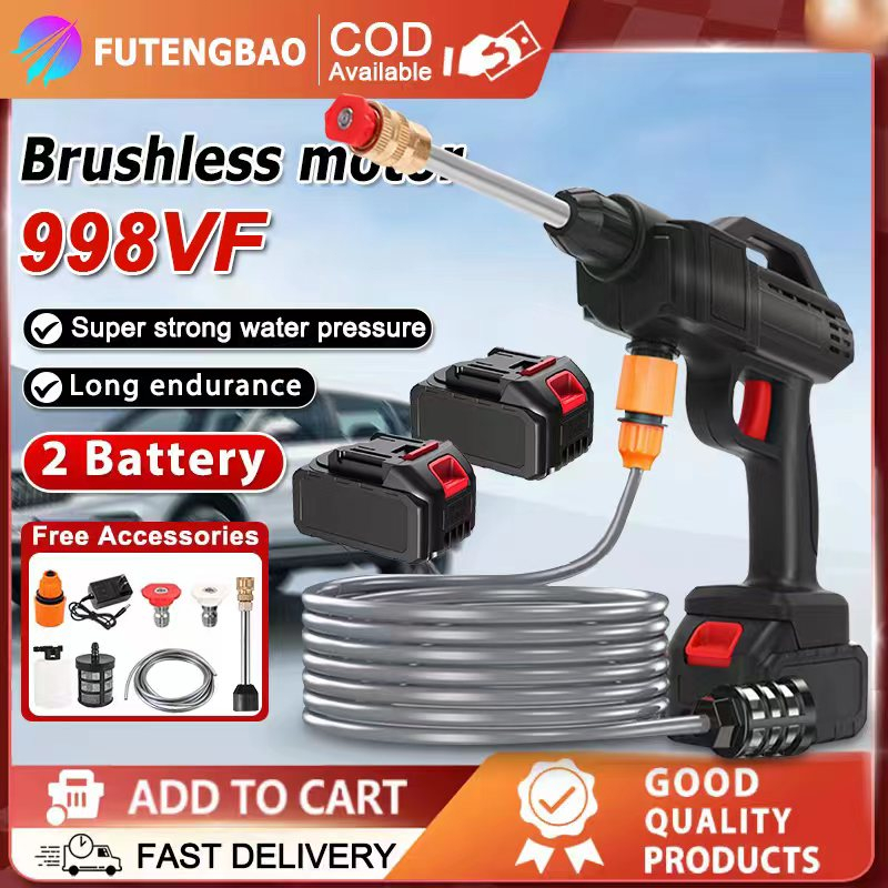 998VF Water Sprinkler Cordless Portable Car Wash Kit Rechargeable ...
