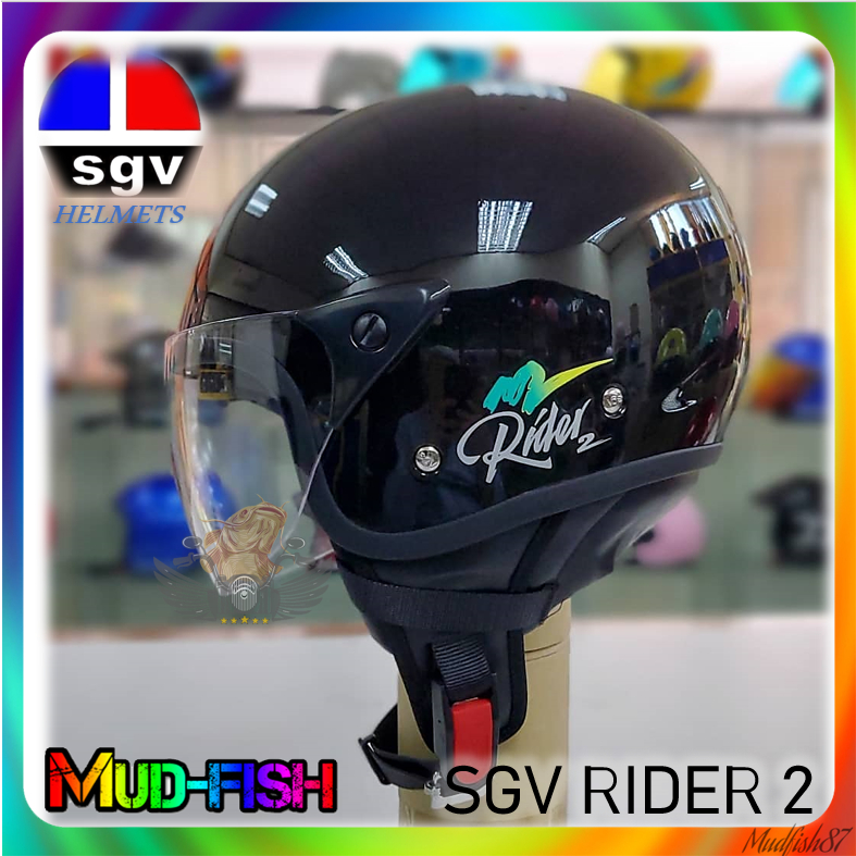 TOPI KELEDAR SGV RIDER 2 NEW HELMET (METTALIC BLACK) | Shopee Malaysia