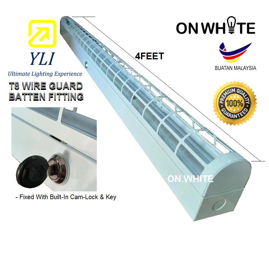 YLI / PCO T8 WIRE GUARD BATTEN FITTING 1 X 4 FEET / 1X 2 FEET / 2 X ...