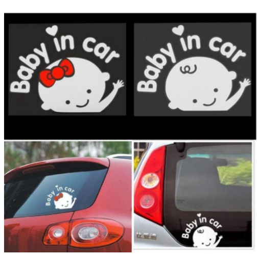Baby On Board Baby IN CAR Reflective Sticker Suction cup Safety Warning ...