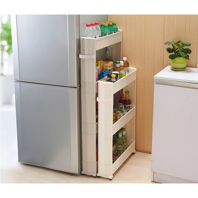 3 Tier Space Saving Storage Slim Wheel Rack | Shopee Malaysia