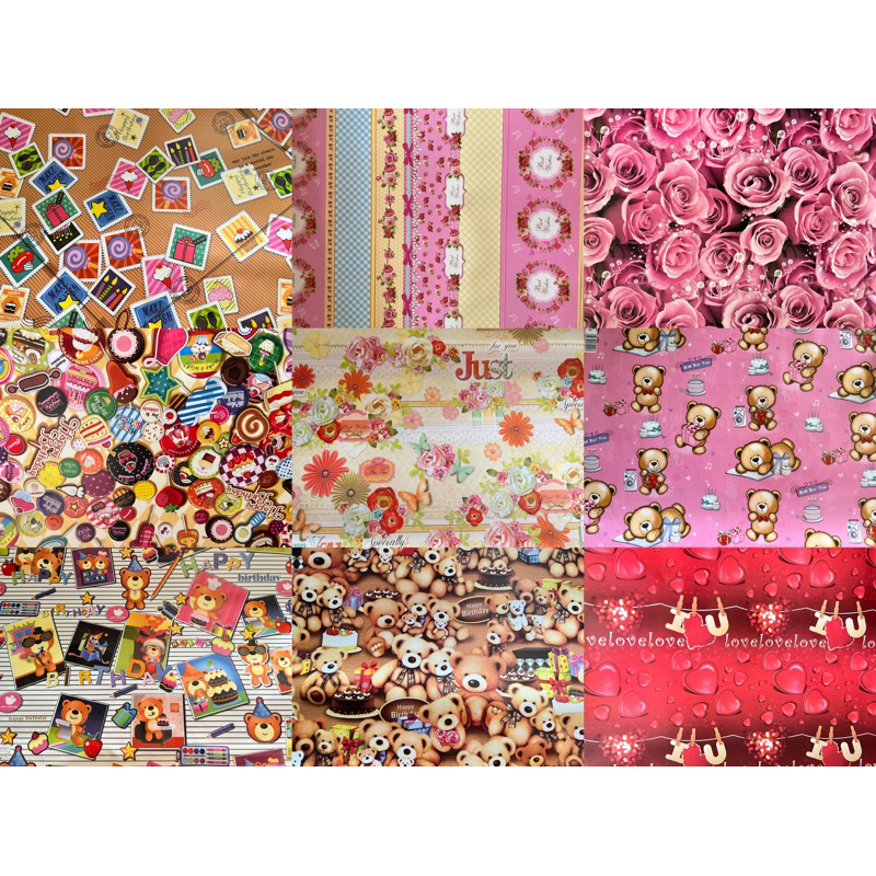 10pcs wrapping paper/gift paper/birthday present paper/Kertas Hadiah ...