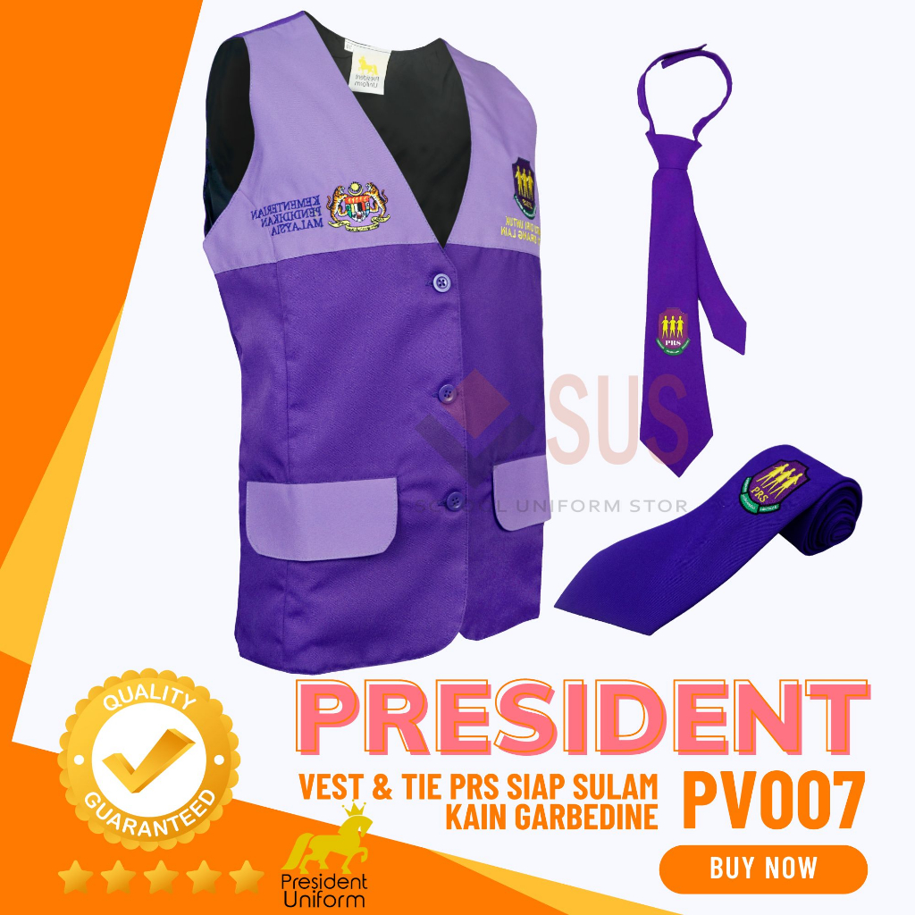 VEST PRS SIAP SULAM READY STOCK !!! VEST SEKOLAH RENDAH DAN MENENGAH / PV007 - PRESIDENT UNIFORM ...